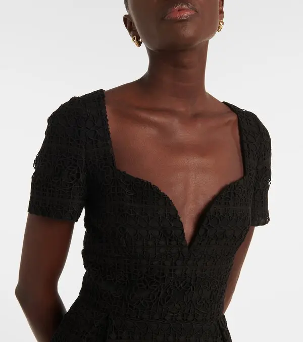 Elie Saab Macramé Midi Dress