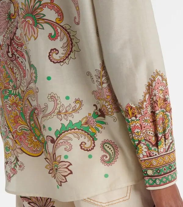 Etro Printed Cotton And Silk Shirt
