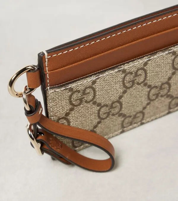 Gucci Gg Canvas Leather-trimmed Card Case