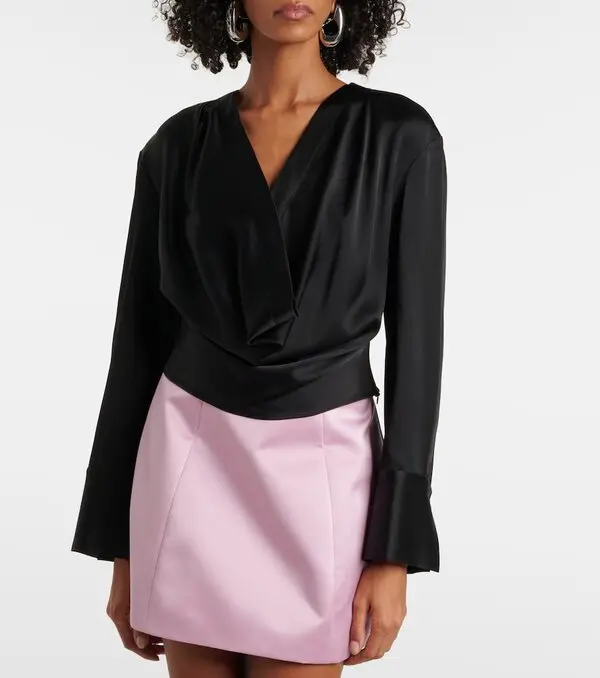 Blumarine Draped Satin Top