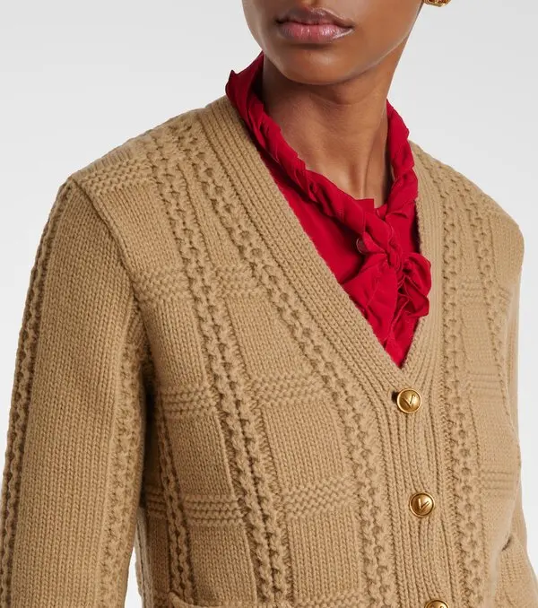Valentino Garavani Virgin Wool Cardigan - Brown