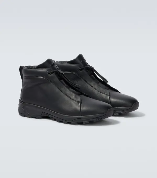 Zegna Triple Stitch Vetta Leather Sneakers