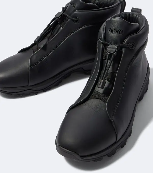 Zegna Triple Stitch Vetta Leather Sneakers