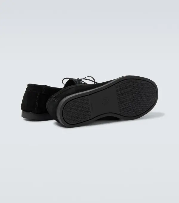 SAMAN AMEL Suede Boat Shoes - Black