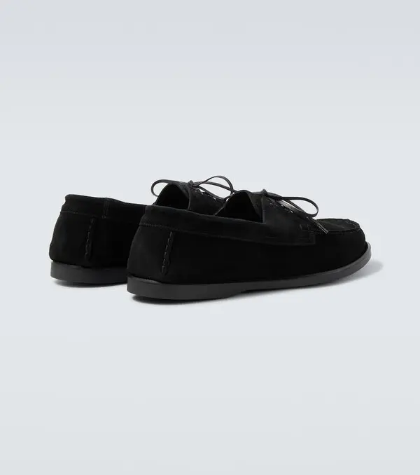 SAMAN AMEL Suede Boat Shoes - Black