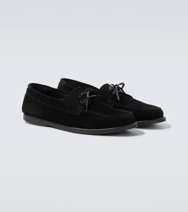 SAMAN AMEL Suede Boat Shoes - Black