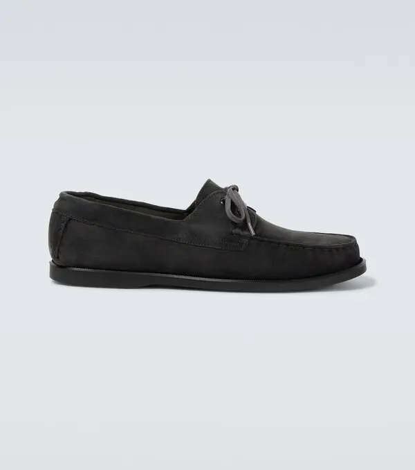 SAMAN AMEL Suede Boat Shoes - Grey