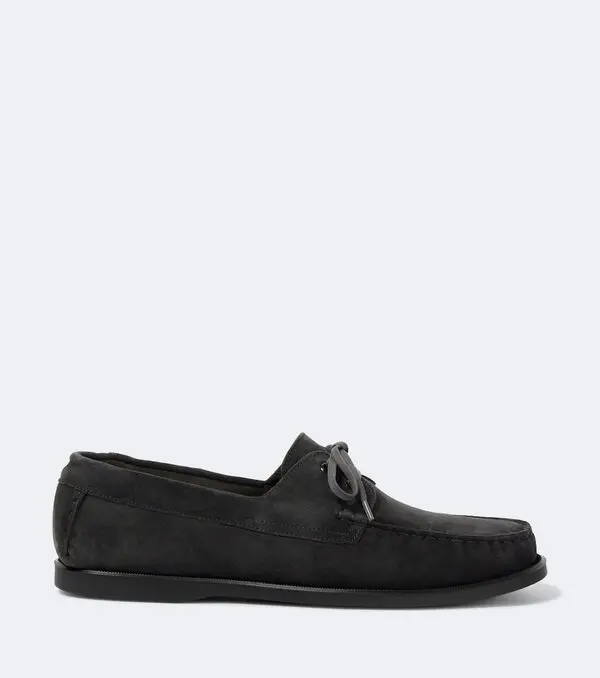 SAMAN AMEL Suede Boat Shoes - Grey