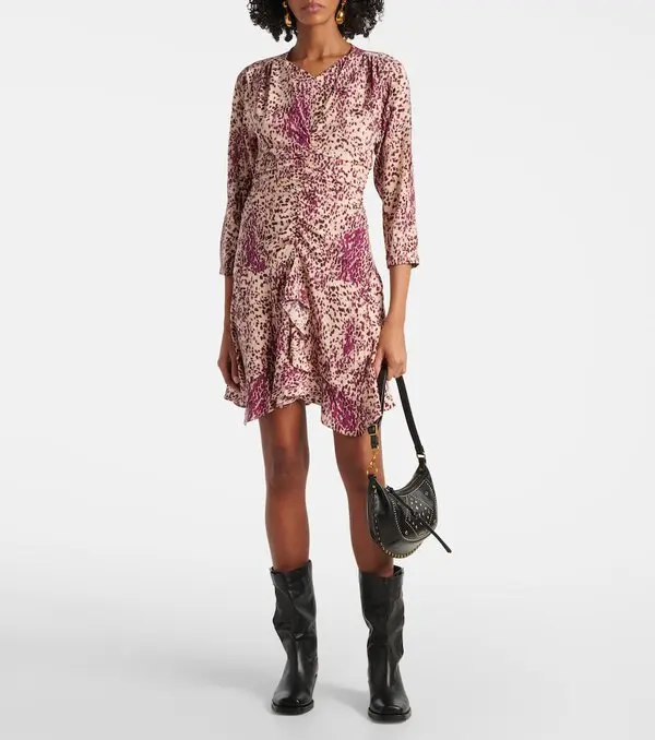 Isabel Marant Étoile Octavia Printed Silk-blend Mini Dress
