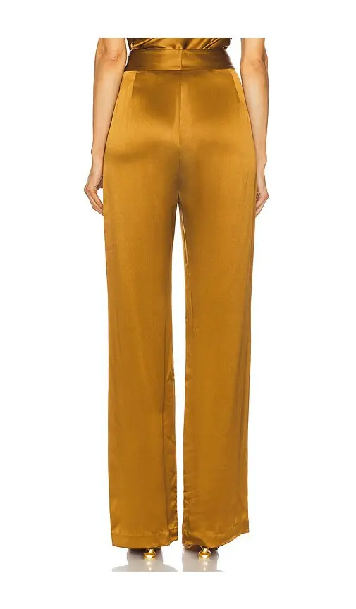THE SEI Wide Leg Trousers In Silk - Rust