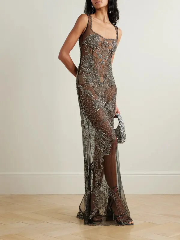 CLIO PEPPIATT Cora Embellished Tulle Gown