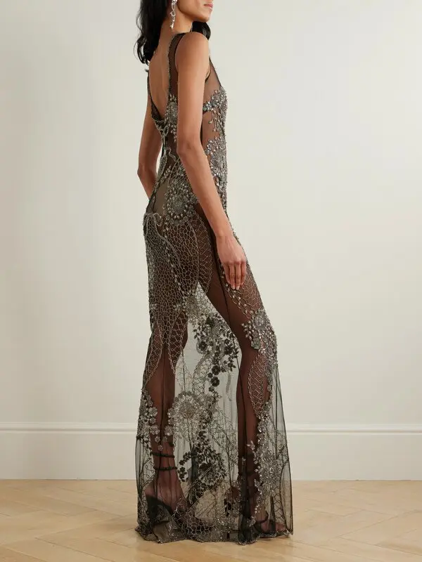 CLIO PEPPIATT Cora Embellished Tulle Gown