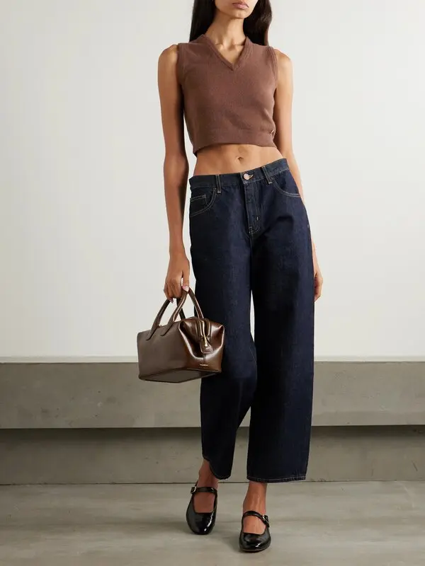 Eterne Lenny Cropped Cashmere Vest - Brown