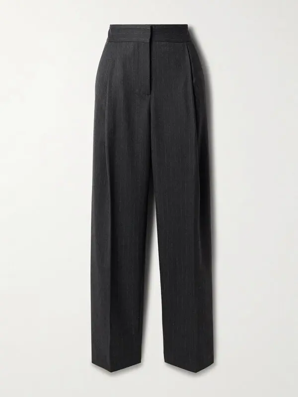 Christopher Esber Pleated Pinstriped Twill Straight-leg Trousers