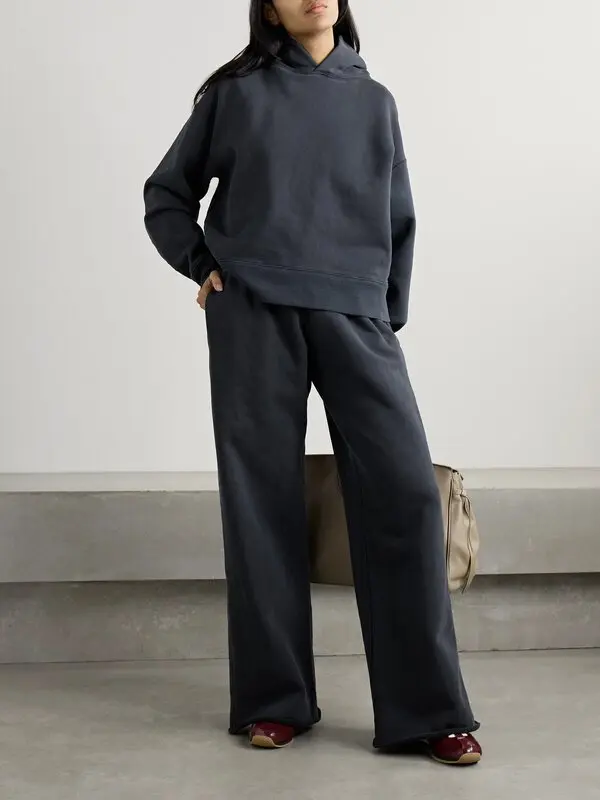 SLVRLAKE Cotton-jersey Wide Leg Track Pants - Black
