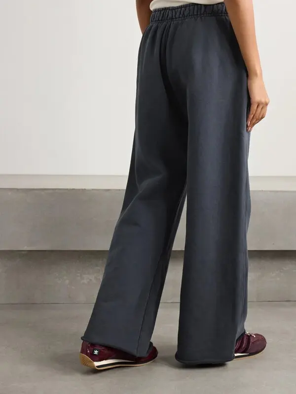 SLVRLAKE Cotton-jersey Wide Leg Track Pants - Black