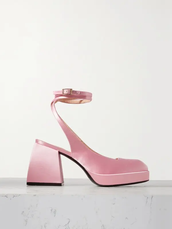 NODALETO Bulla Suki Embellished Satin Platform Pumps - Pink