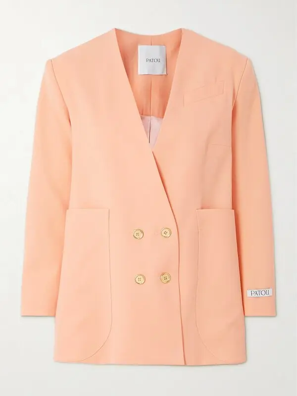 PATOU Double-breasted Wool-blend Twill Blazer