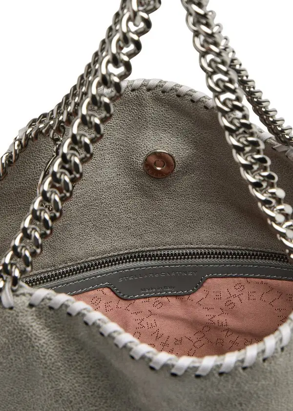 Stella McCartney Falabella Metallic Faux Leather Tote - Grey