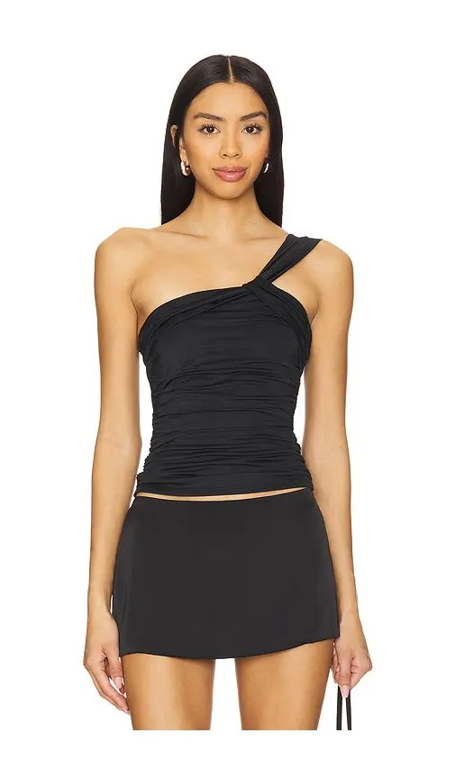 Superdown Maurie Twisted One Shoulder Top - Black