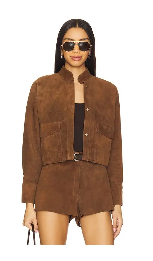 ZUT Cropped Hair-on Cowhide Leather Jacket