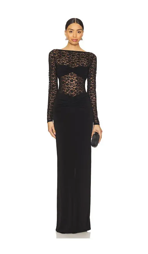LOVERS AND FRIENDS Lace Gown - Black