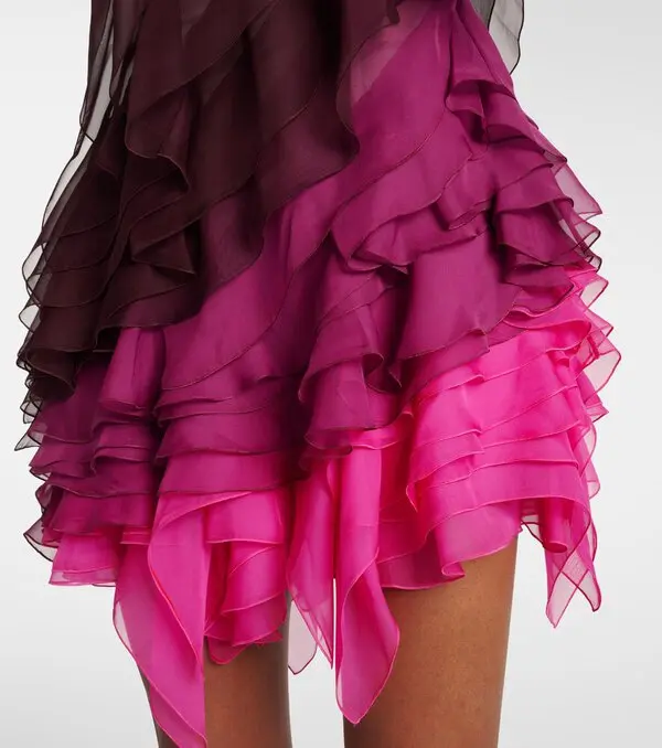 NENSI DOJAKA Kiera Ruffled Tiered Minidress