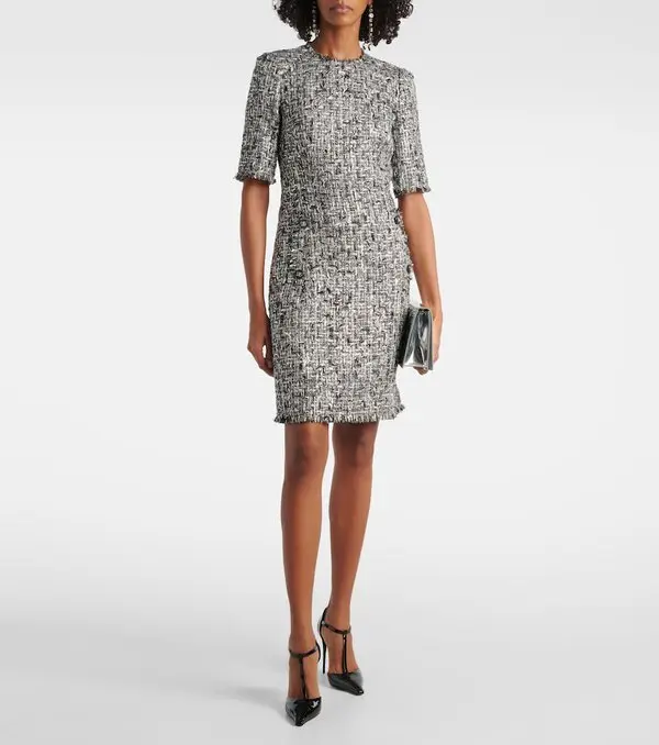 Dolce & Gabbana Metallic Tweed Lamé Minidress