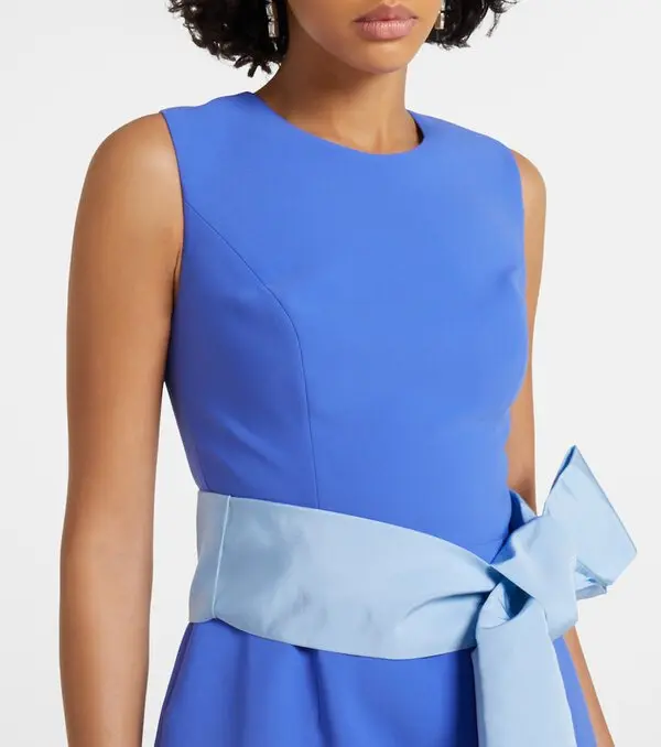 Carolina Herrera Sleeveless Crepe Cocktail Dress With Bow Detail - Blue