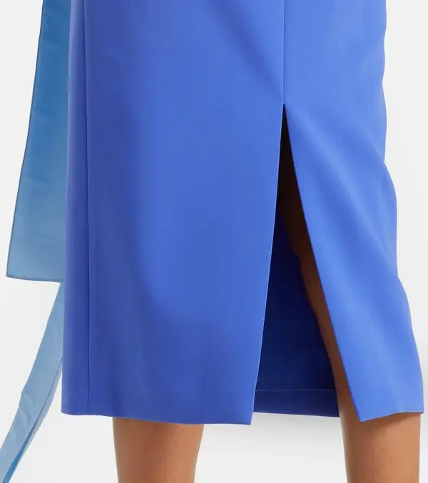 Carolina Herrera Sleeveless Crepe Cocktail Dress With Bow Detail - Blue