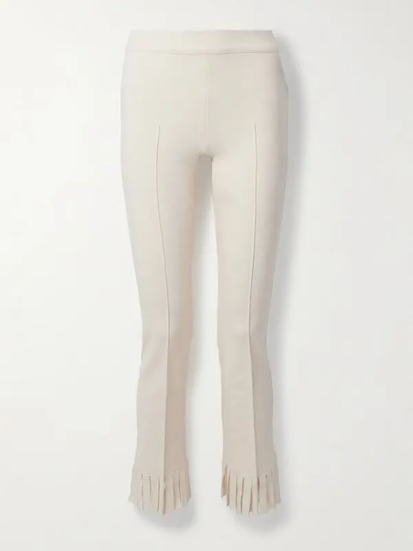 HIGH SPORT Louis Fringed Cotton-blend Jacquard Straight-leg Pants - Ivory