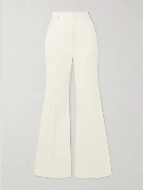 Nina Ricci Wool-gabardine Flared Trousers - Neutrals