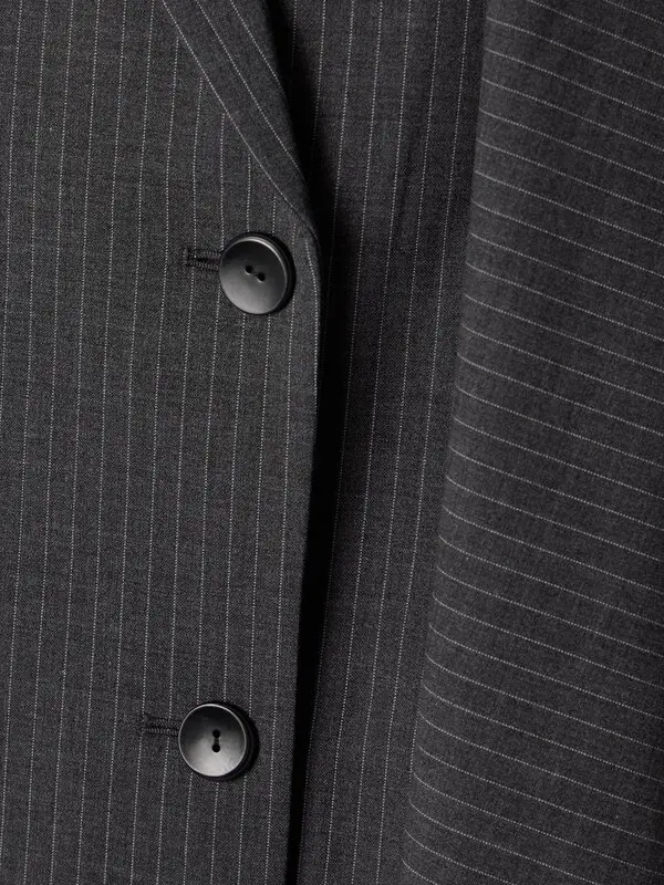 Maria Mcmanus Double-breasted Pinstriped Wool-blend Blazer