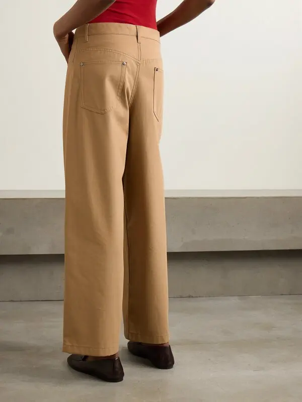 Maria Mcmanus Organic Cotton-twill Wide-leg Trousers - Brown