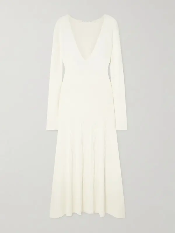 Maria Mcmanus Ribbed-knit Midi Dress