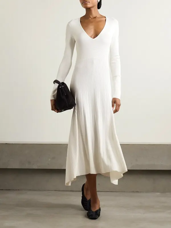 Maria Mcmanus Ribbed-knit Midi Dress