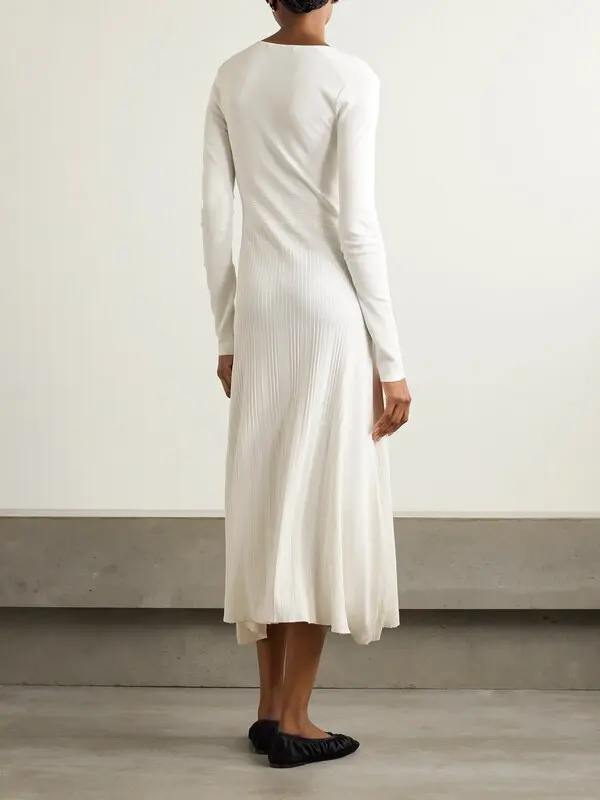 Maria Mcmanus Ribbed-knit Midi Dress