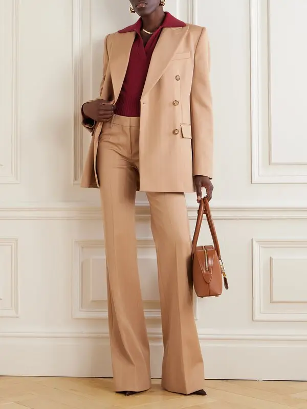 Stella McCartney Pinstriped Wool-blend Flared Trousers