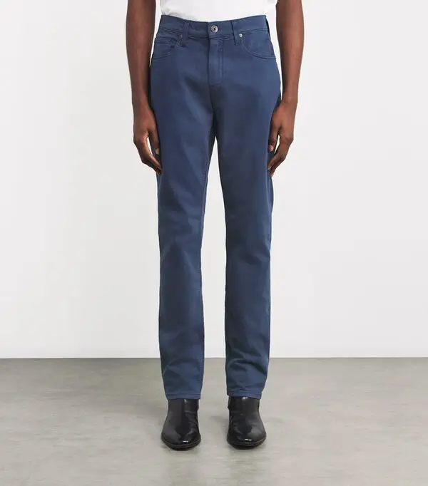 Paige Federal Slim Straight Trousers - Navy