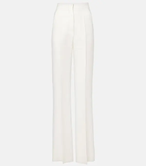 Max Mara Aversa High-rise Linen Wide-leg Pants - White