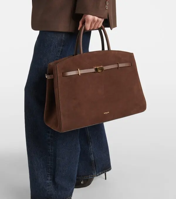 DEMELLIER Hudson Suede Tote Bag - Brown