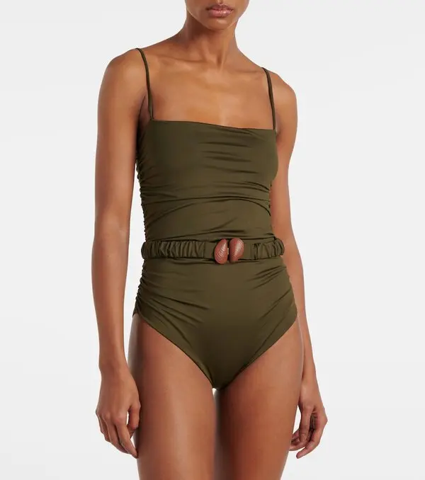 Johanna Ortiz Ruched One-piece Swimsuit
