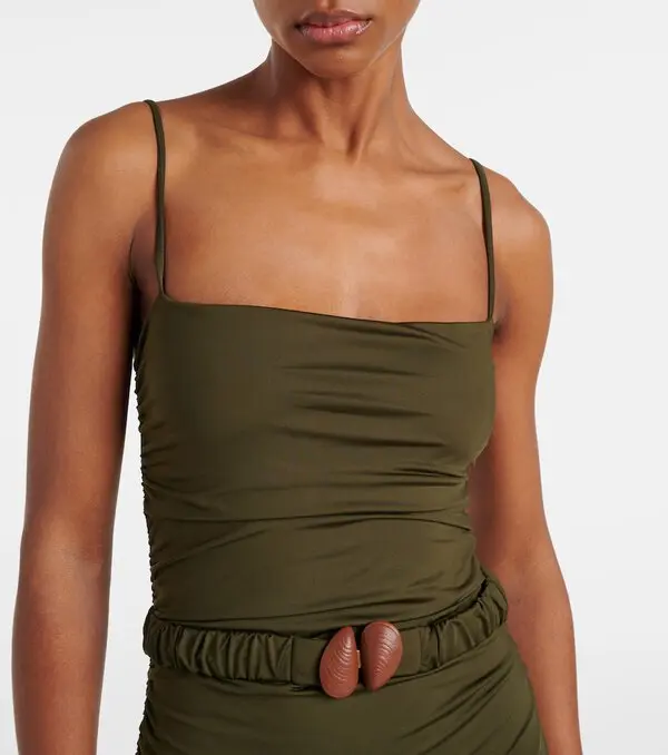 Johanna Ortiz Ruched One-piece Swimsuit