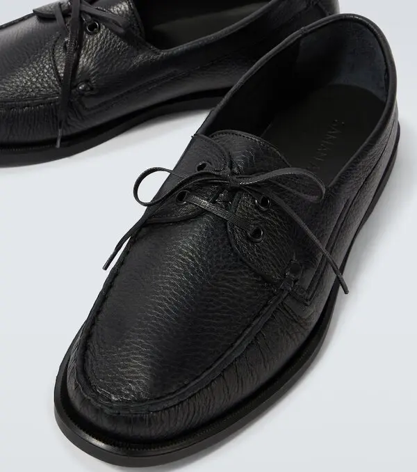 SAMAN AMEL City Moc Leather Loafers - Black
