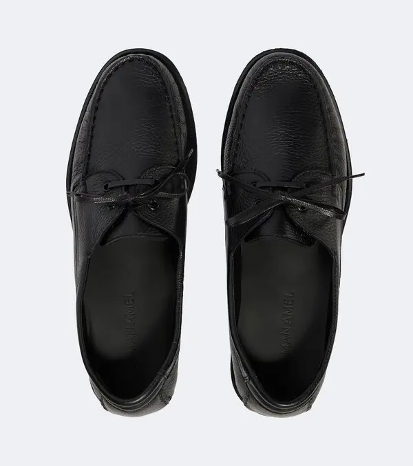 SAMAN AMEL City Moc Leather Loafers - Black