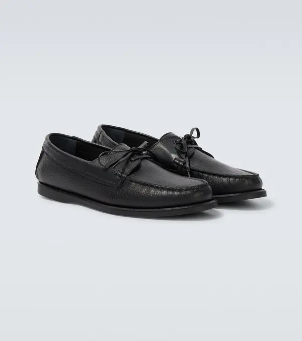 SAMAN AMEL City Moc Leather Loafers - Black