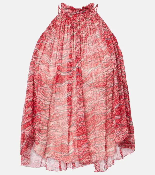 MARANT ETOILE Isabel Akila Printed Halter Neck Top - Red