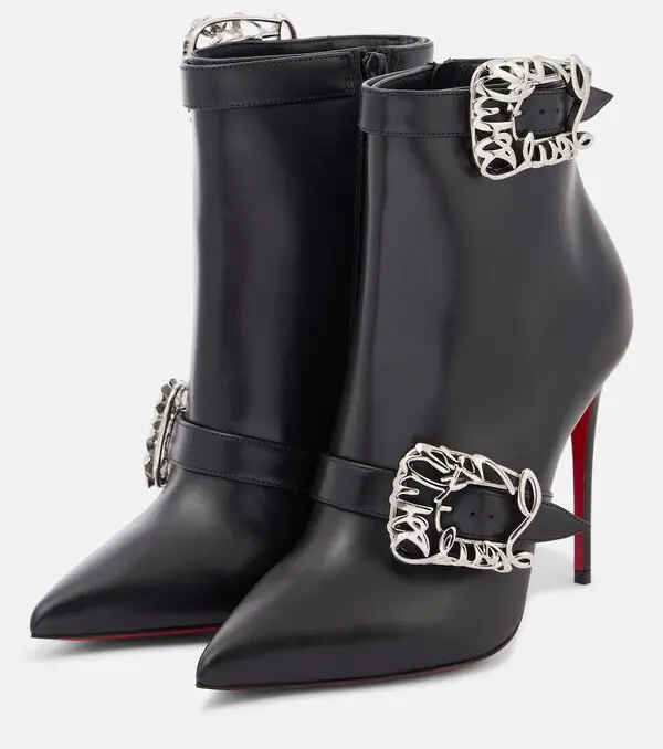 CHRISTIAN LOUBOUTIN Giddylina 100 Leather Ankle Boots