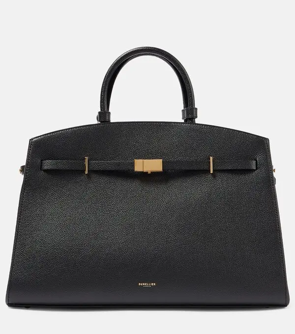 DEMELLIER Hudson Small Leather Tote Bag - Black