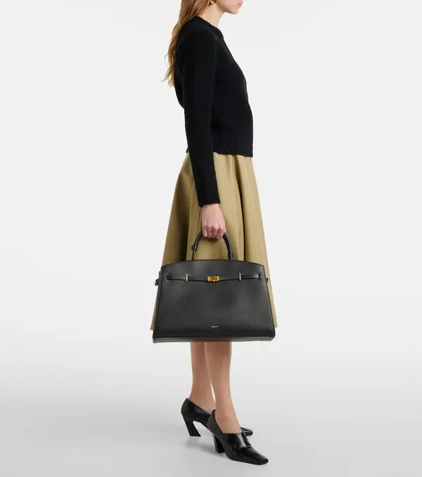 DEMELLIER Hudson Small Leather Tote Bag - Black